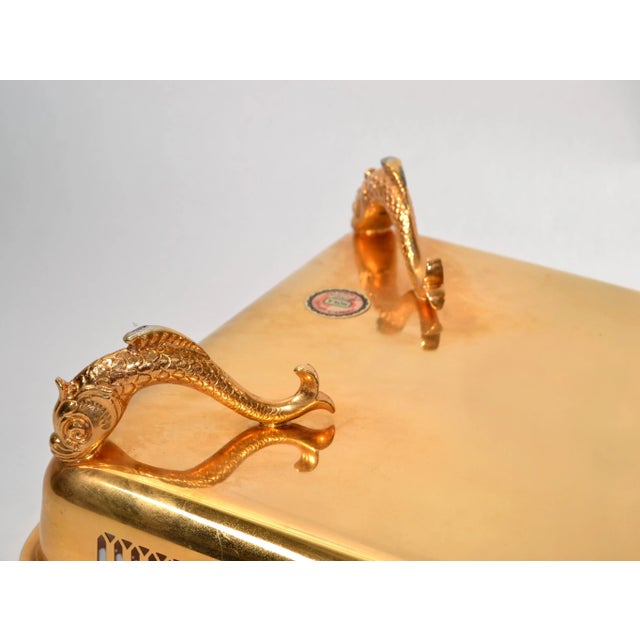 1960s Neoclassical Rectangle Gold Plate Ornate Lidded Serving Dish ...