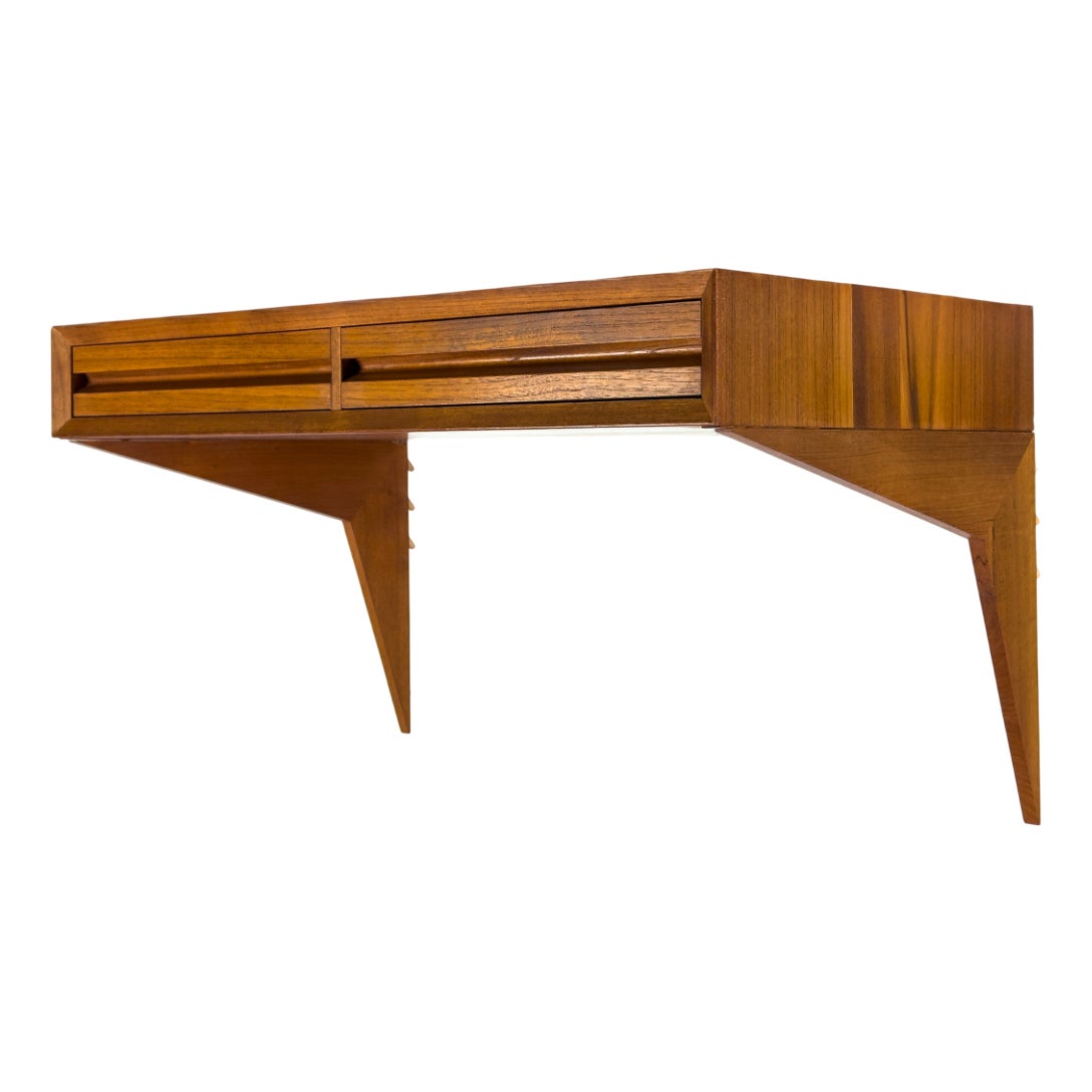 Cado System Teak Wall Unit Desk from Poul Cadovius, 1960s | Chairish