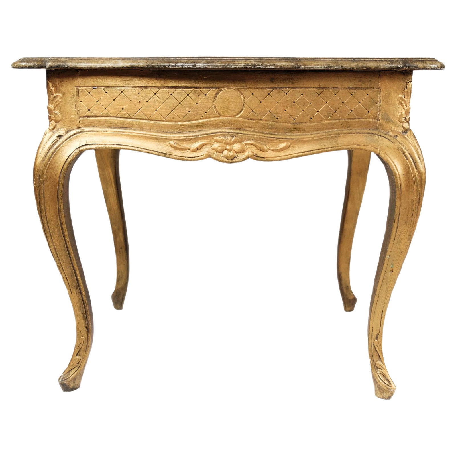 Rococo Revival Side Table with Marble Table Top and Frame of Gilded ...