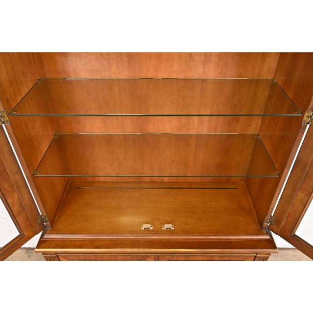 Kindel Furniture Neoclassical Cherry Wood and Gold Gilt Lighted ...