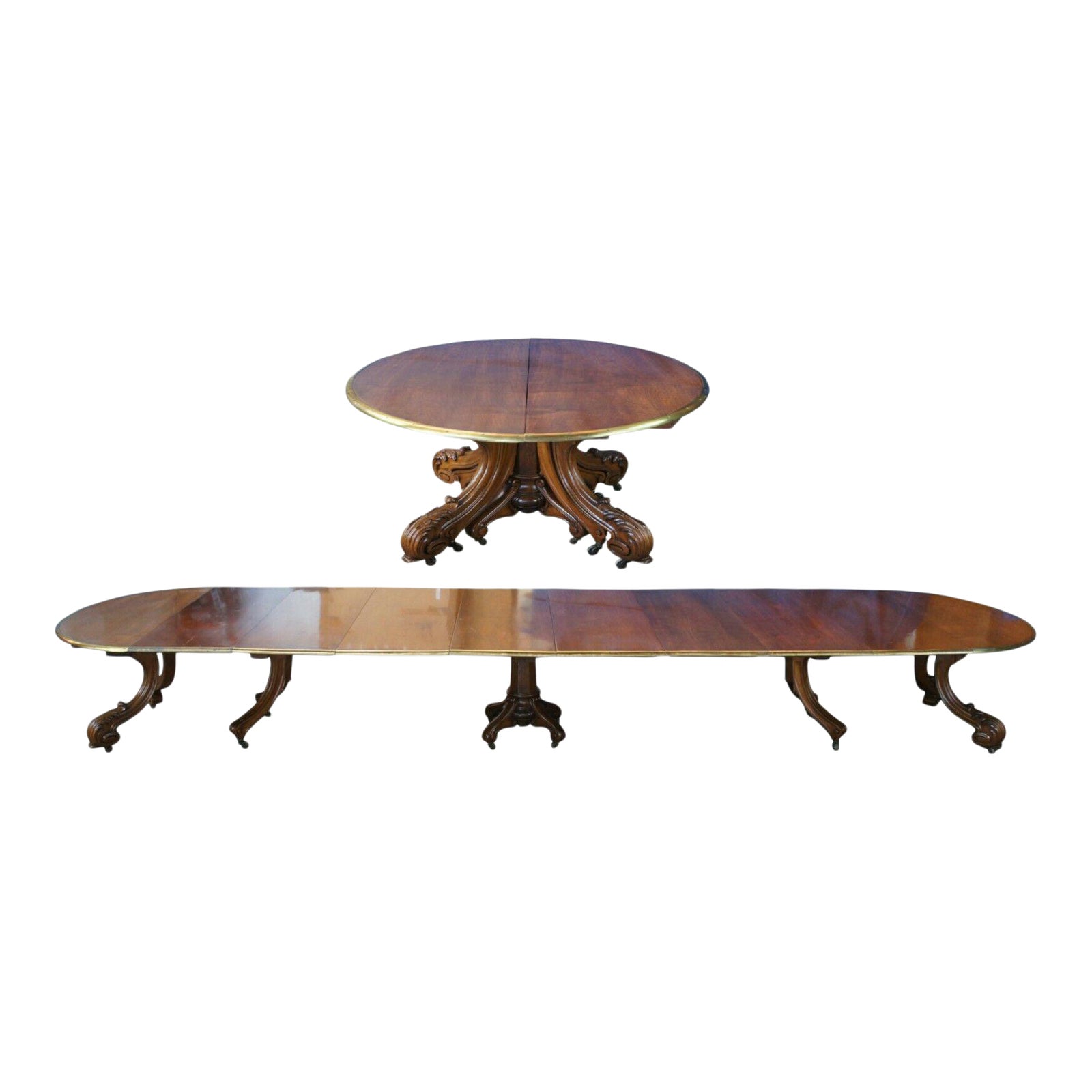 Victorian Walnut Extendable Boardroom Conference Dining Table | Chairish