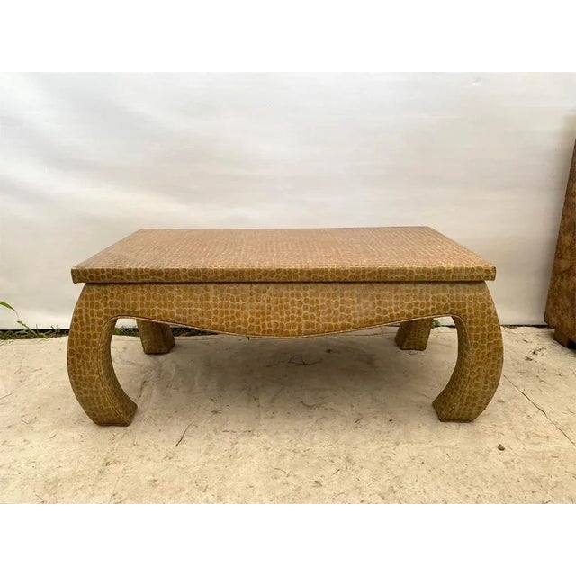 1960s Ming Style Coffee Table With Faux Alligator Vinyl Upholstery ...