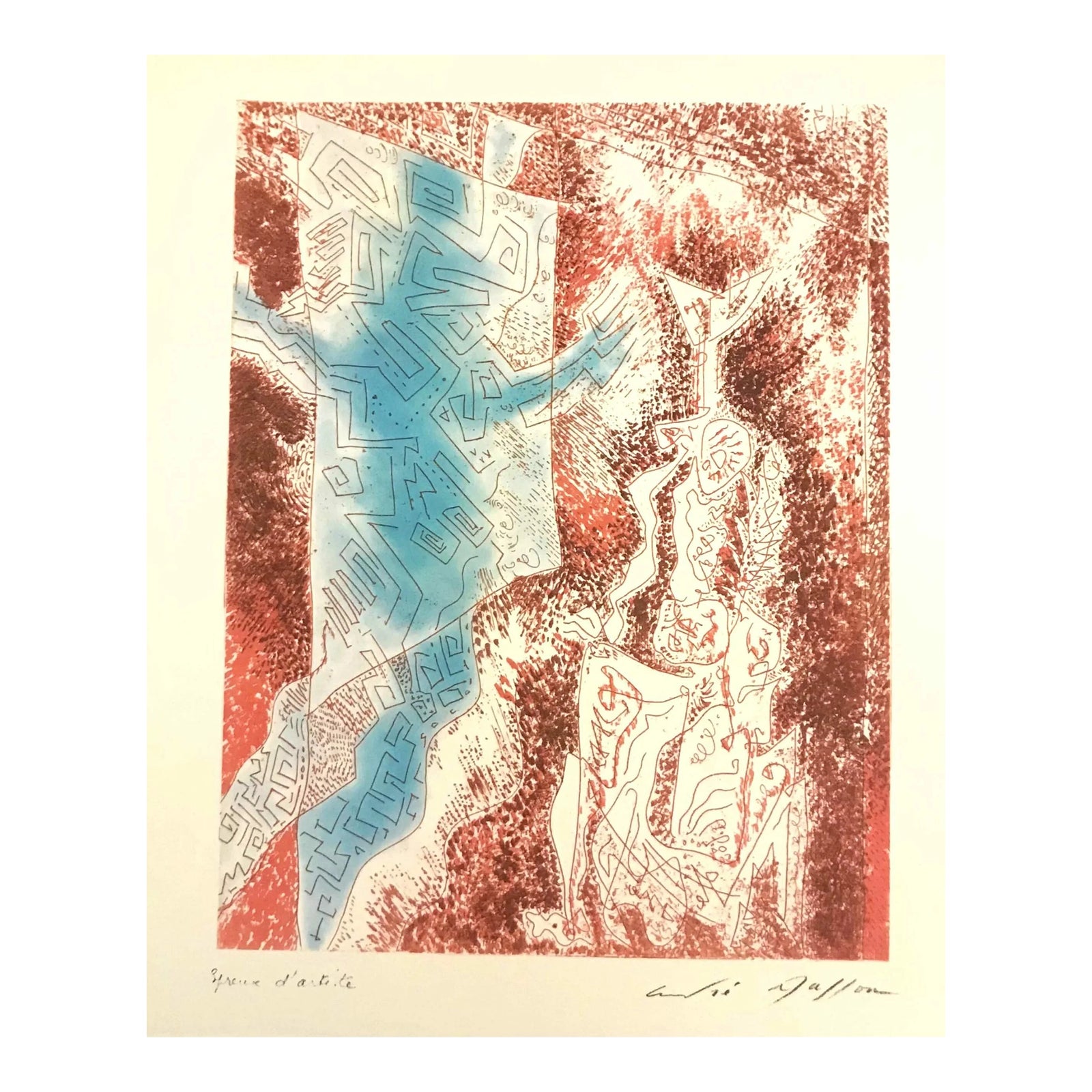 1973 Andre Masson La Dame Au Labyrinthe N. 42 | Chairish