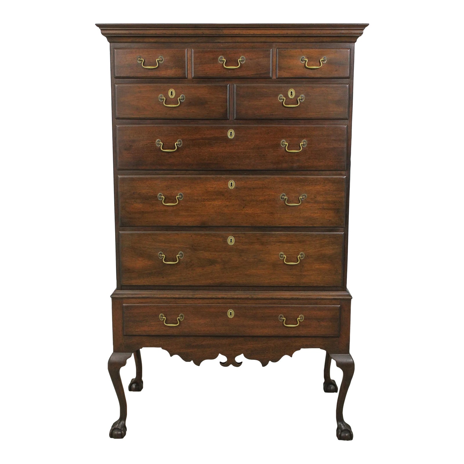 Kittinger Cw-153 Colonial Williamsburg Mahogany Highboy | Chairish