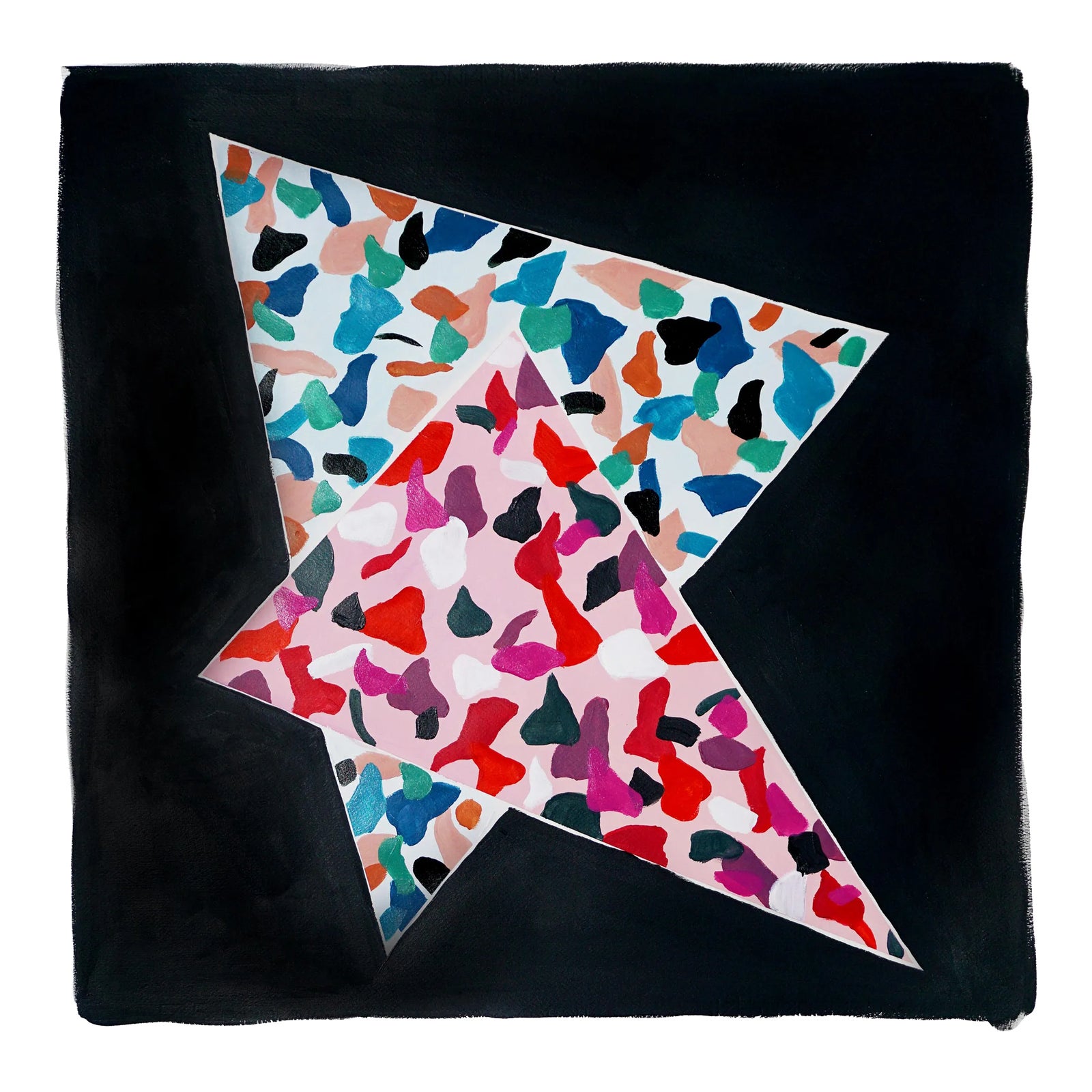 2022, Abstract Geometric Painting of " Camouflage Overlap Triangles ...