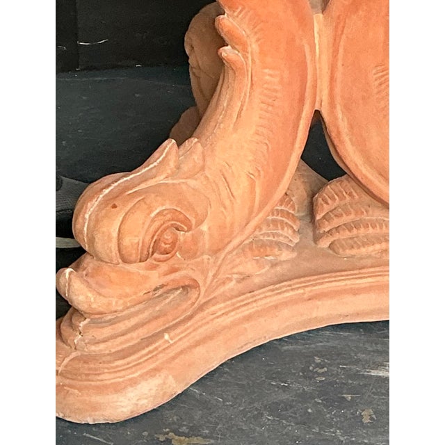 Vintage Cast Concrete Koi Table Pedestal | Chairish