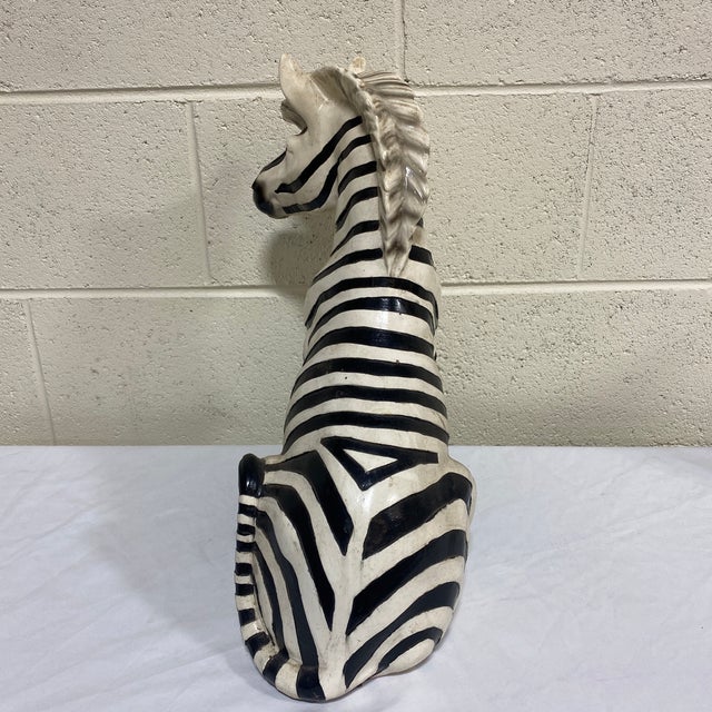 Vintage Hollywood Regency Resin Zebra Sculpture | Chairish