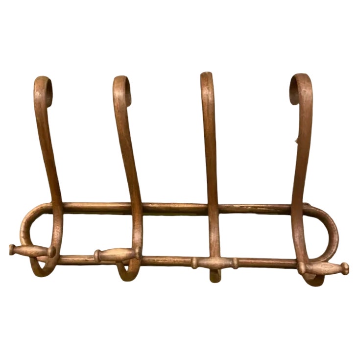 Antique Wall Coat Rack in Bent Wood | Chairish