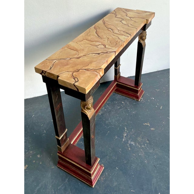 Vintage Regency Faux Finished Empire Console Table | Chairish