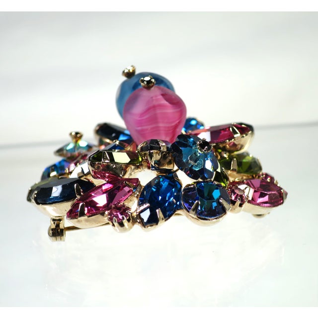 1950s Designer Kramer Multicolor Crystal Brooch | Chairish
