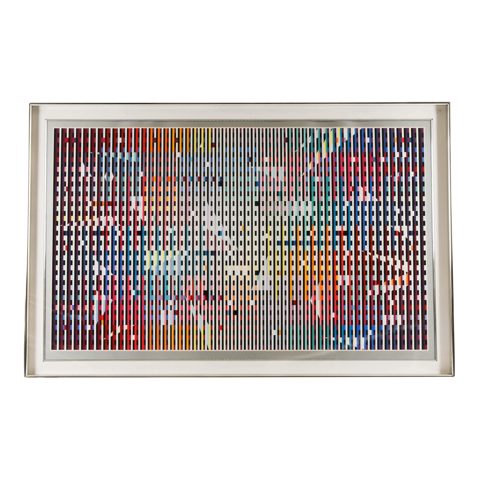 Late 20th Century Framed Signed Yaacov Agam "Imagic" Print | Chairish