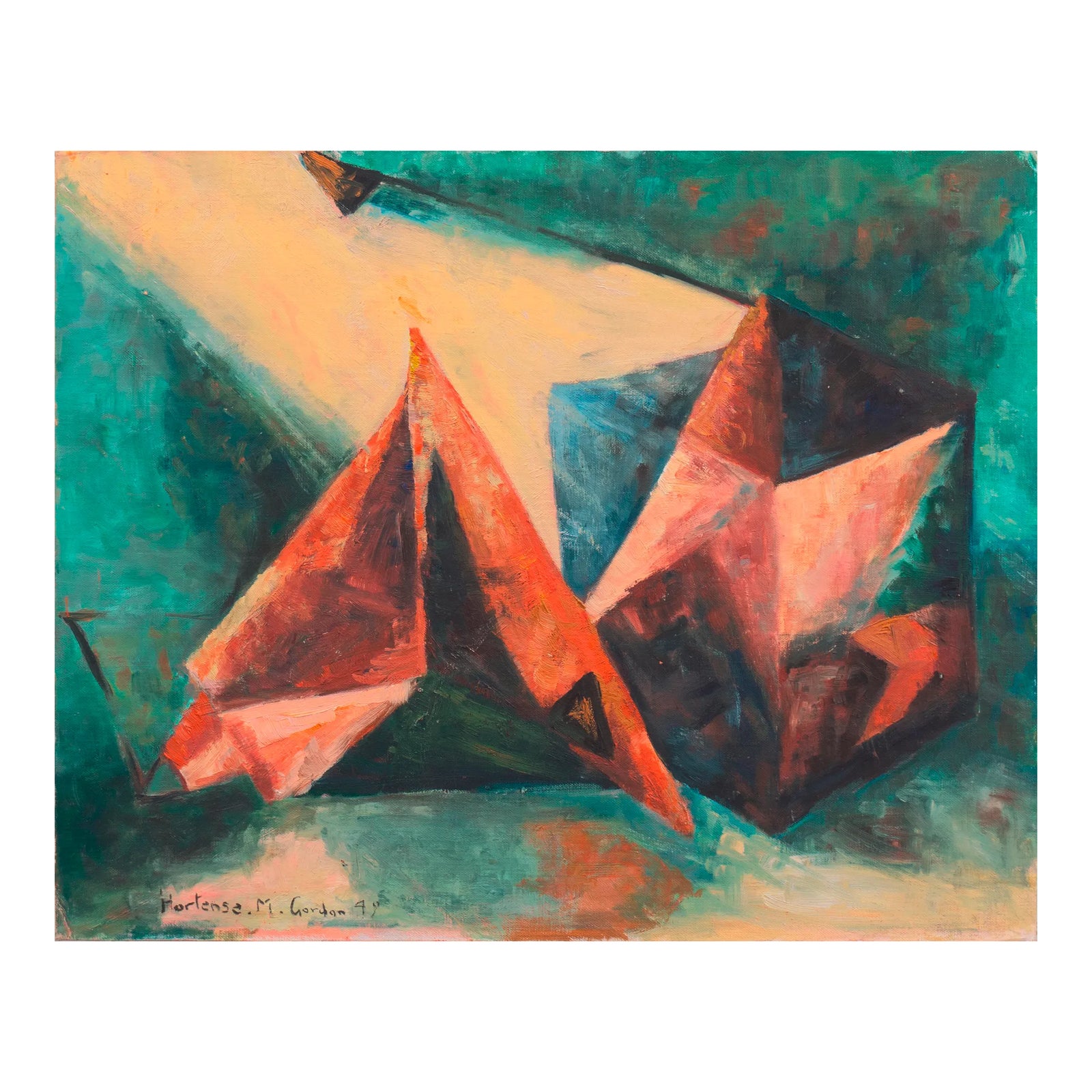 'Abstract in Coral and Jade' by Hortense Mattice Gordon, 1949, Painters ...