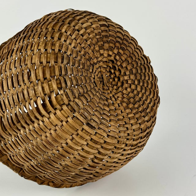 19th Century Antique Woven Ash Splint Gathering Basket, Round & Shallow ...