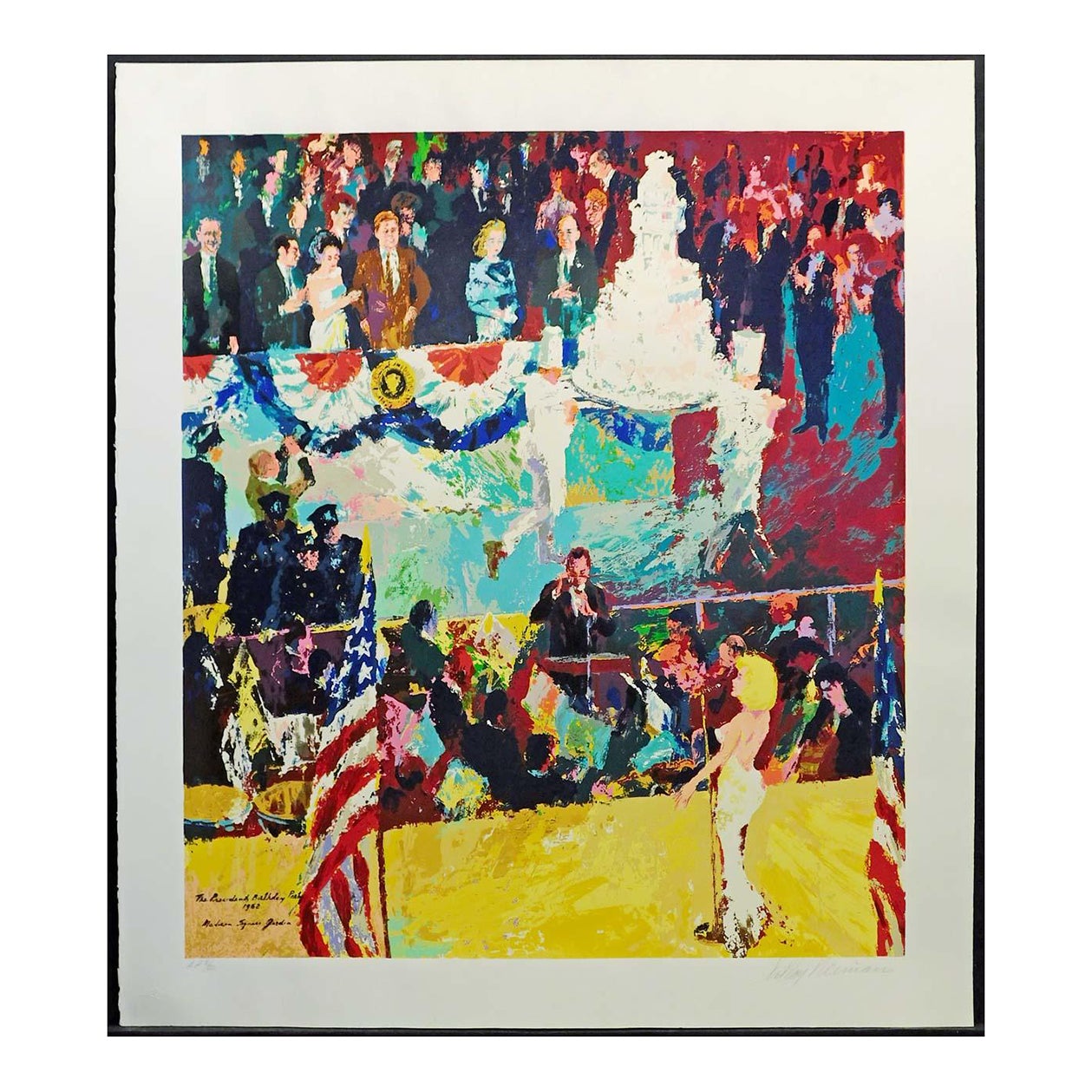 LeRoy Neiman "The President's Birthday Party" John F. Kennedy's 45th ...