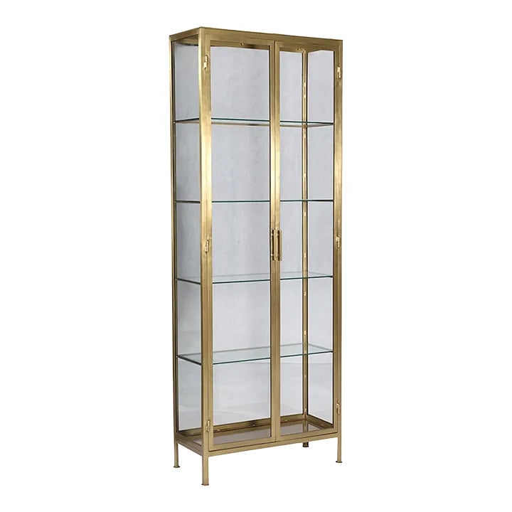 Brass & Glass Display Cabinet | Chairish