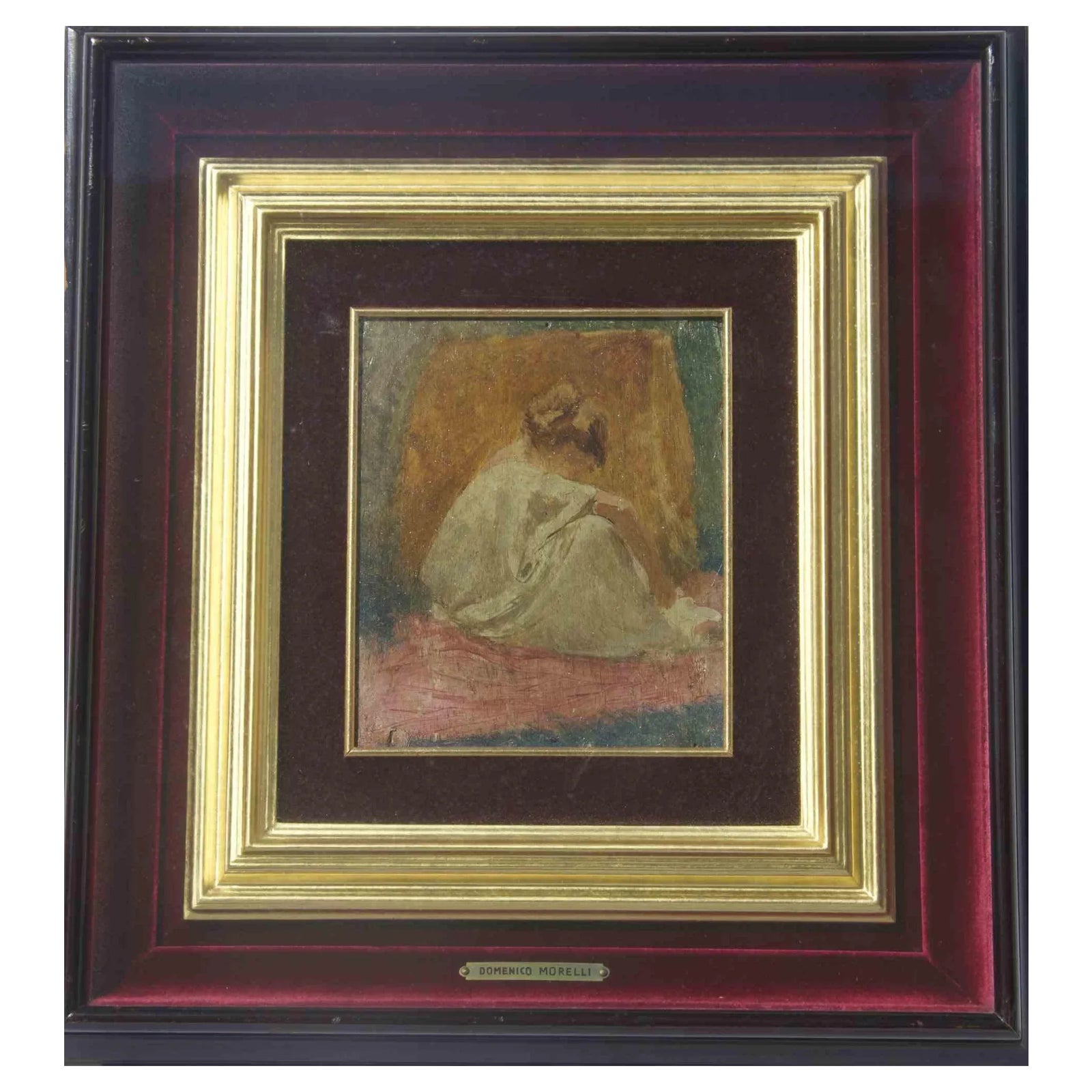 Domenico Morelli, Seated Female Figure, Oil Painting, 19th Century ...