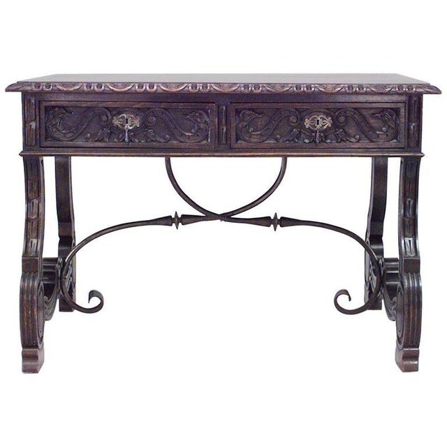 Italian Renaissance Carved Oak Table Desk | Chairish