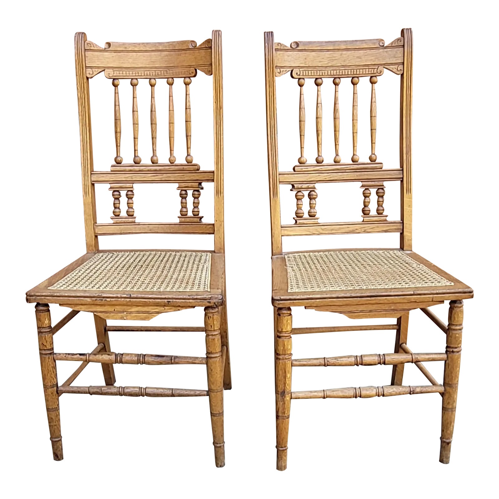 Early 20th C. Renaissance French Henry II Oak and Canned Seat Side ...