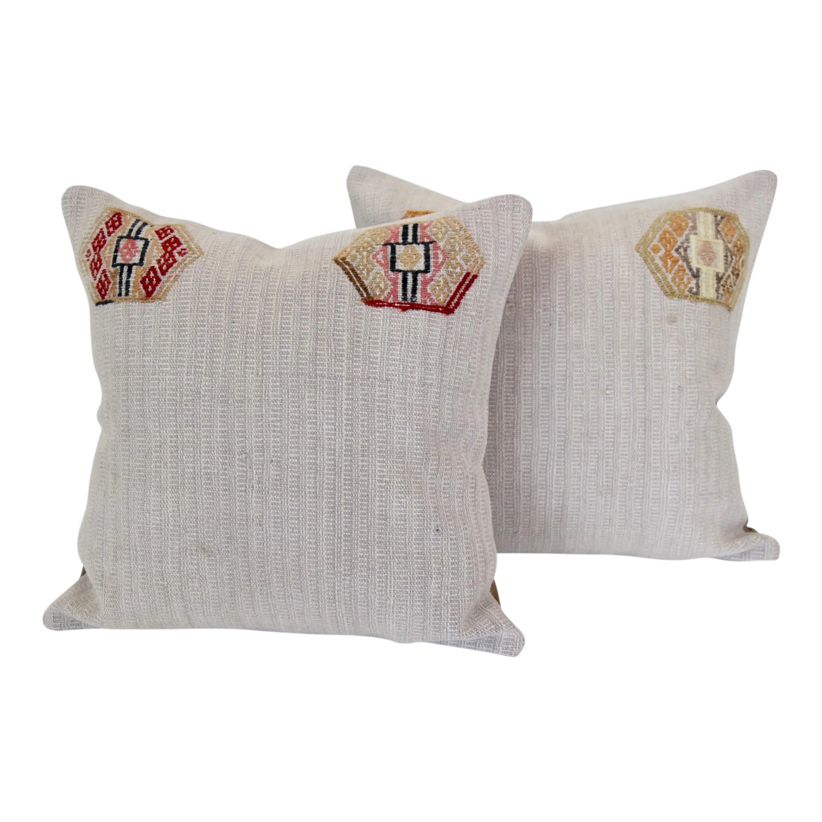 Vintage Turkish Kilim Cushions - a Pair | Chairish