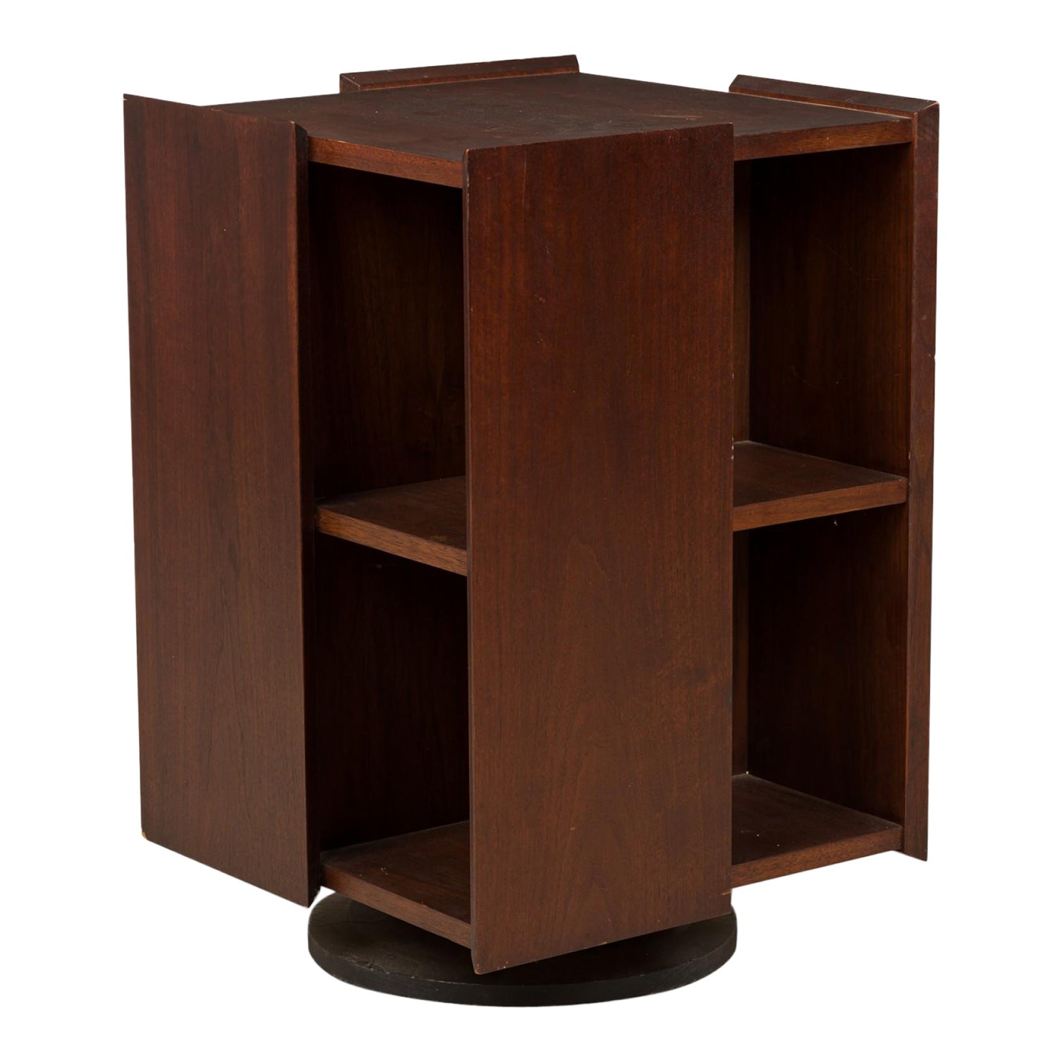 Founders American Mid-Century Dark Walnut Lazy Susan Mini Bookcase ...