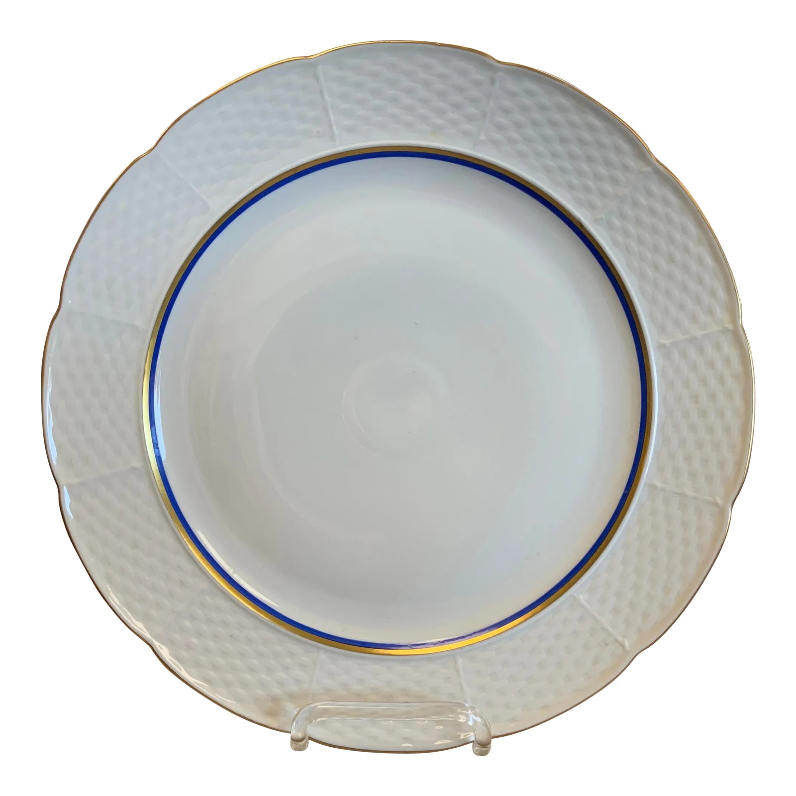 Fine Bohemian White Porcelain Cake Plate | Chairish