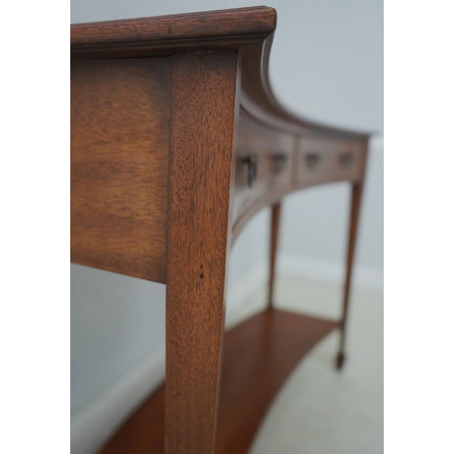 Mahogany 2 Drawer Crescent Shape Console Wall Table | Chairish
