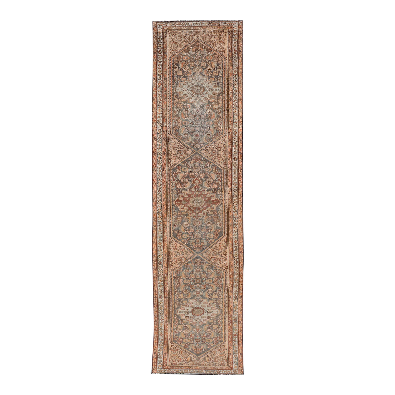 Antique Persian Malayer Runner With All-Over Sub-Geometric Medallion ...