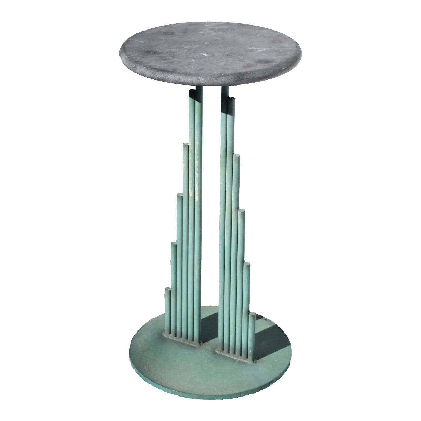1980s Curtis Jere Sculptural Small Table With Soapstone Top. | Chairish