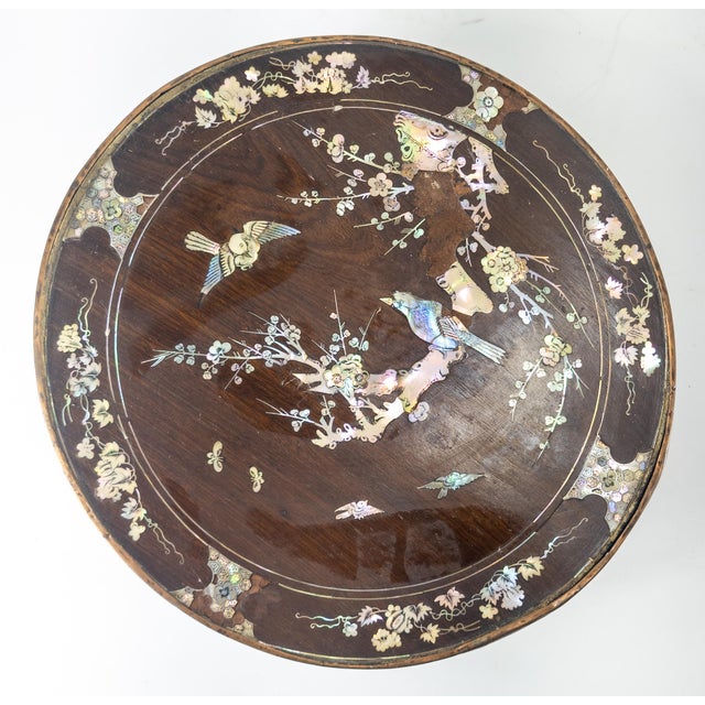 19th Century Asian or Chinese Inlaid Rosewood Mother of Pearl or ...
