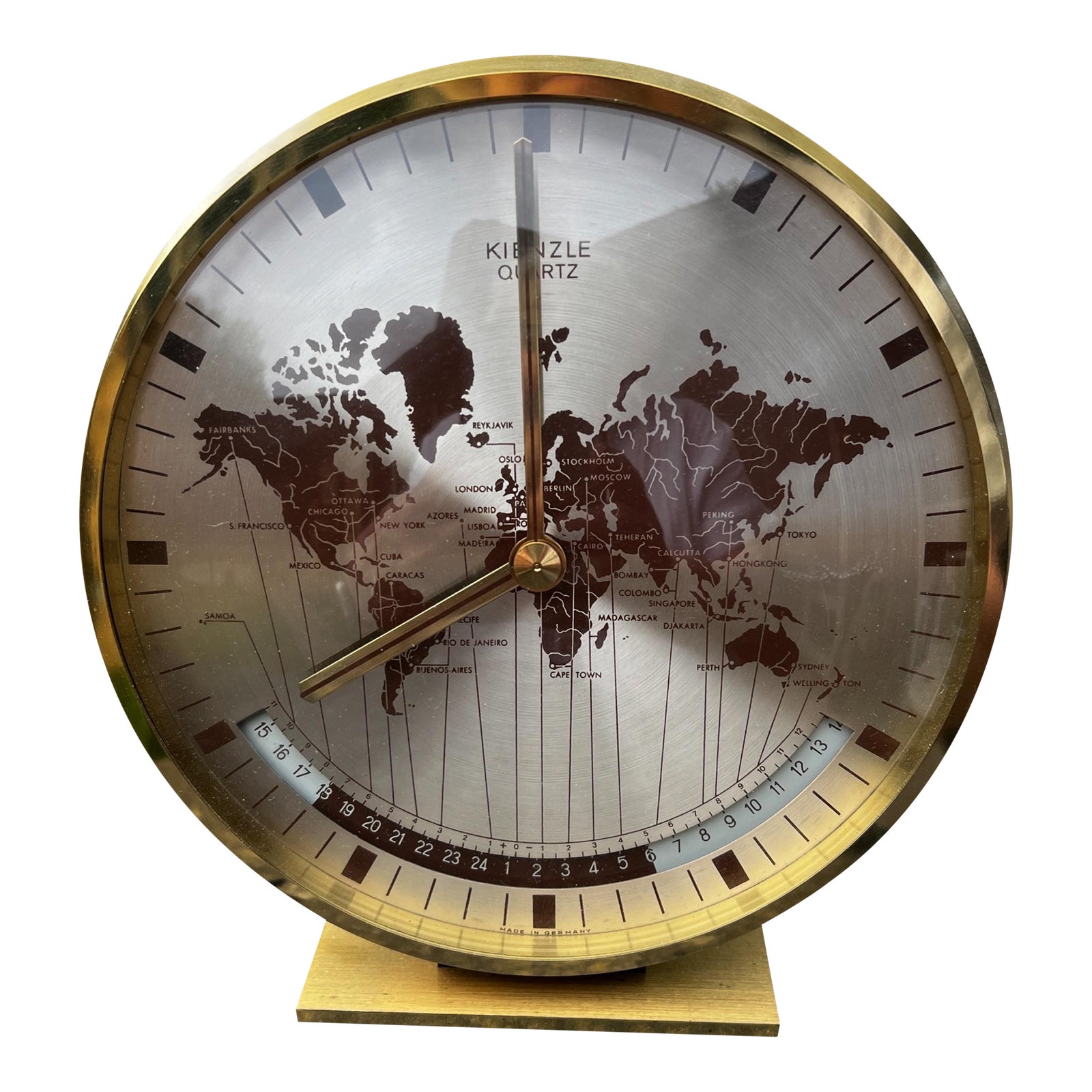 Vintage German Made Kienzle World Clock | Chairish