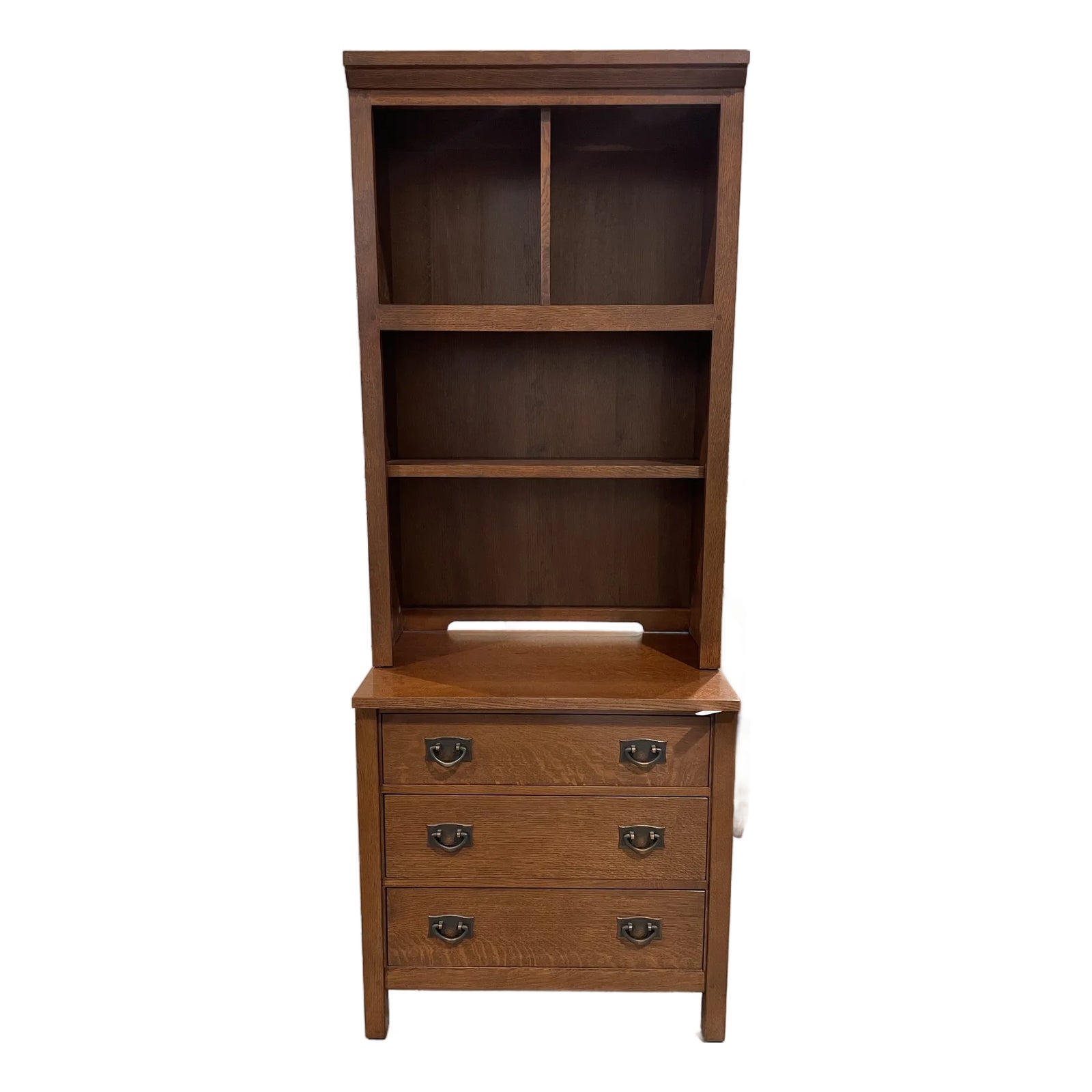 Stickley Mission Oak Filing Cabinet With Open Hutch | Chairish