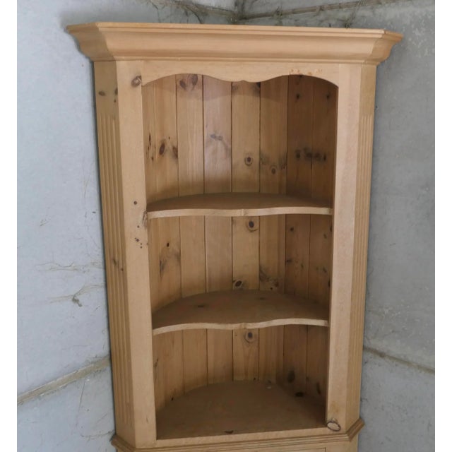 Tall Pine Barrel Back Shelved Corner Unit 1960s Chairish
