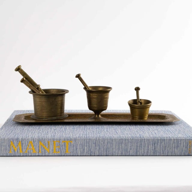 Vintage Miniature Brass Mortar & Pestle Collection | Chairish