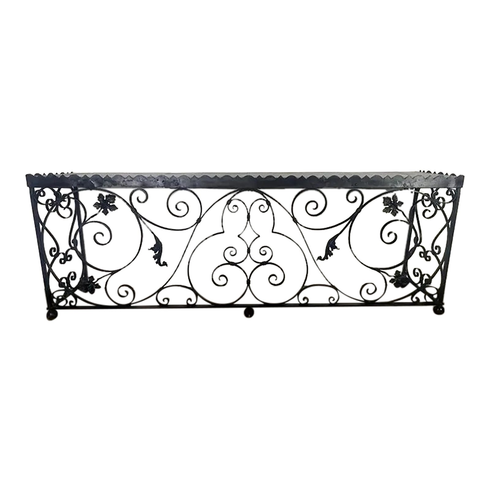 Spanish Wrought Iron Console W/ Sectioned Slated Top C. 1920 | Chairish