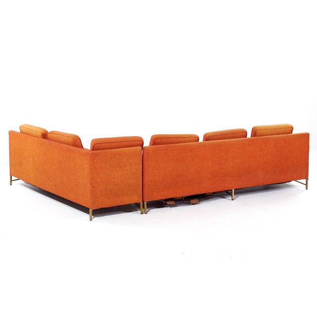 Paul McCobb Style Rowe Mid Century Brass Sectional Sofa | Chairish