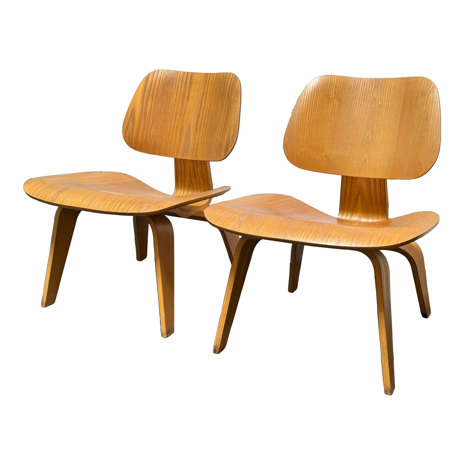 Herman Miller Eames Molded Plywood Lounge Chairs, a Pair | Chairish