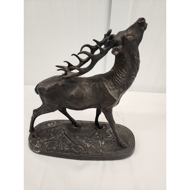 Early 20th Century Fabulous Elk Statue | Chairish