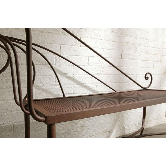 New Black Wrought Iron Bench or Chaise With One Arm and Back | Chairish