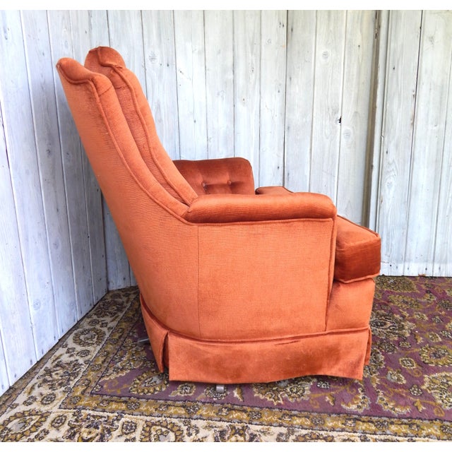 Early 1970's Highland of Hickory House Burnt Orange Swivel Rocker ...