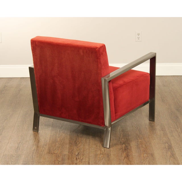 Contemporary Room and Board Zinc Frame Lounge Chair | Chairish