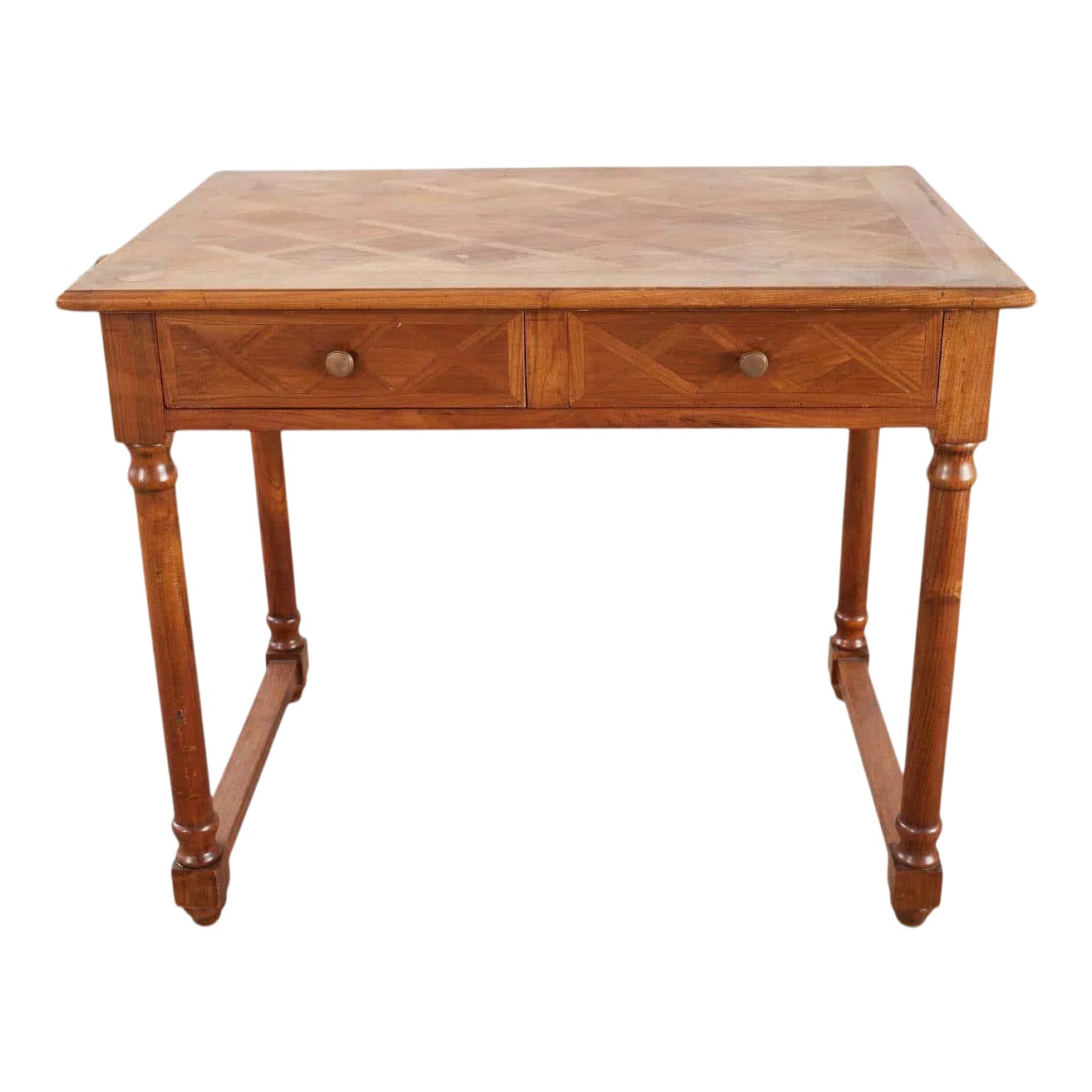 Louis Philippe Style Parquetry Writing Table Desk | Chairish