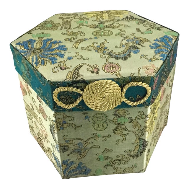 Silk Covered Storage Box 80’s Wedding | Chairish