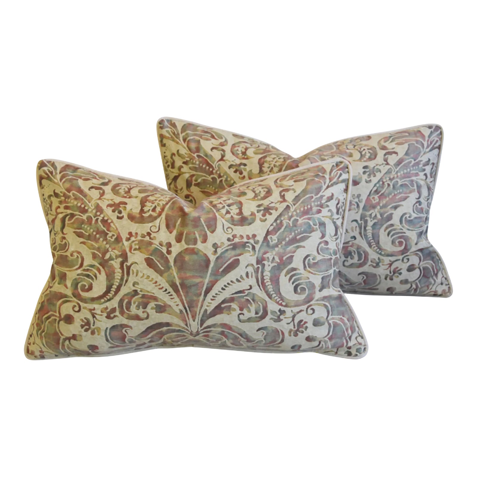 Italian Mariano Fortuny Caravaggio Feather/Down Pillows 24" X 16 ...