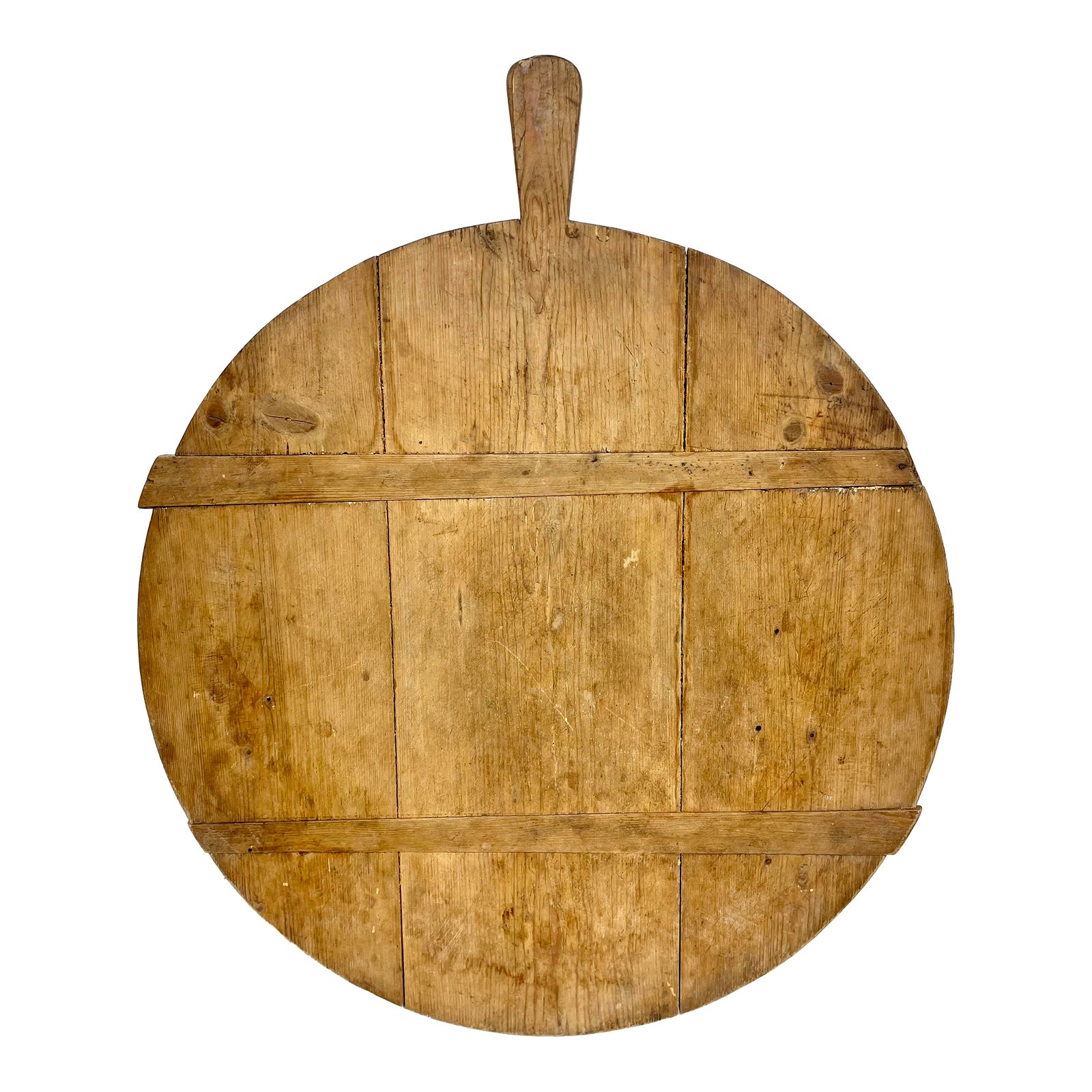 Early 1900s Large Round German Bread Board | Chairish