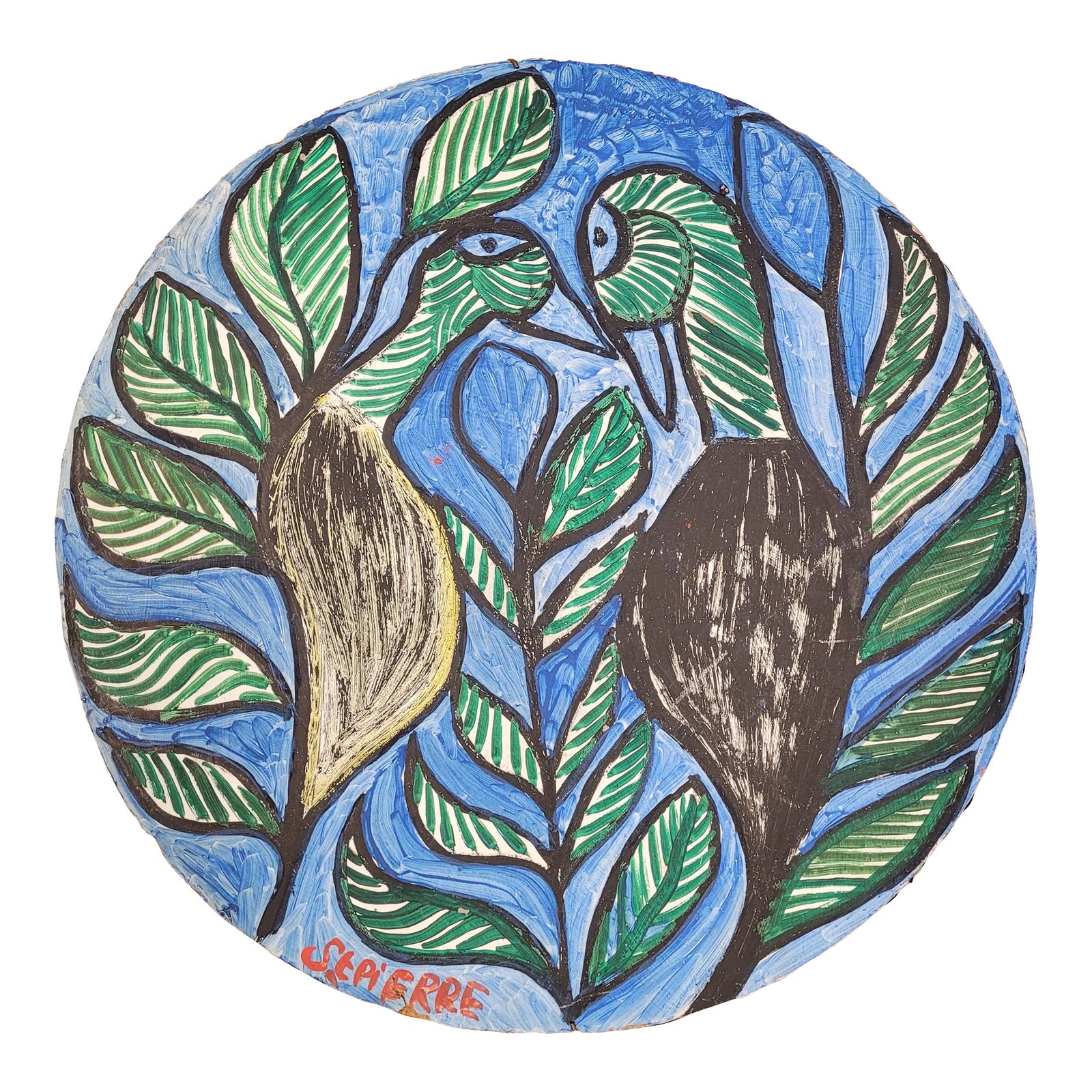 Vintage Painting of Exotic Birds by St. Pierre Toussaint | Chairish