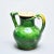 French Green Water Jug With Wooden Lid | Chairish