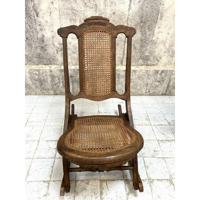 Folding Low Cane Rocking Chair Chairish