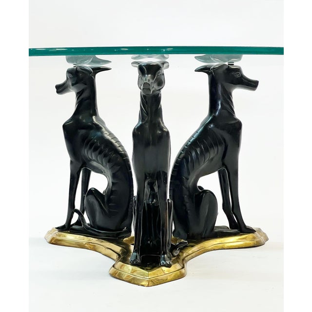 1980s Maitland-Smith Bronze Whippets Cocktail Table | Chairish