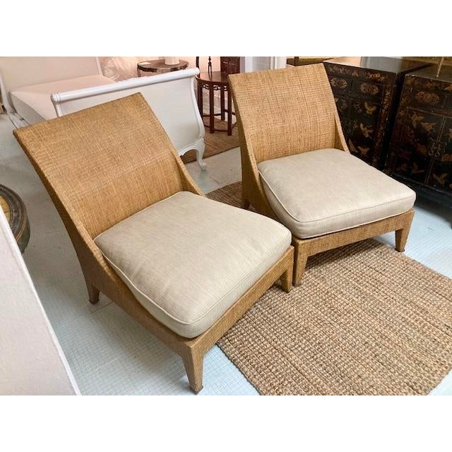 Jacques Garcia for McGuire Woven Raffia Large Club Chairs - a Pair ...