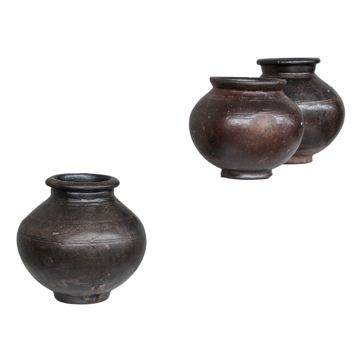 Antique Spanish Ceramic Water Vases, Set of 3 | Chairish